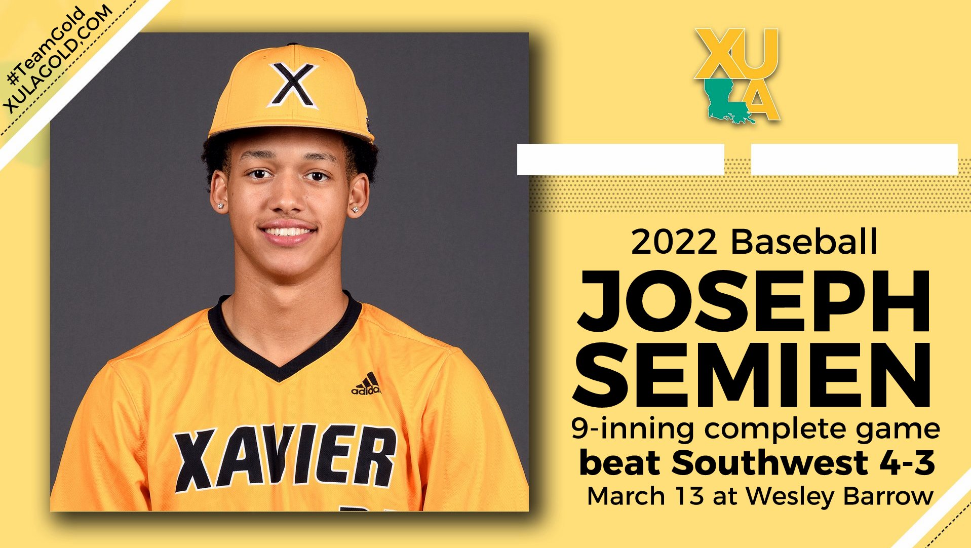 Joseph Semien - 2023 - Baseball - Xavier University of Louisiana Athletics