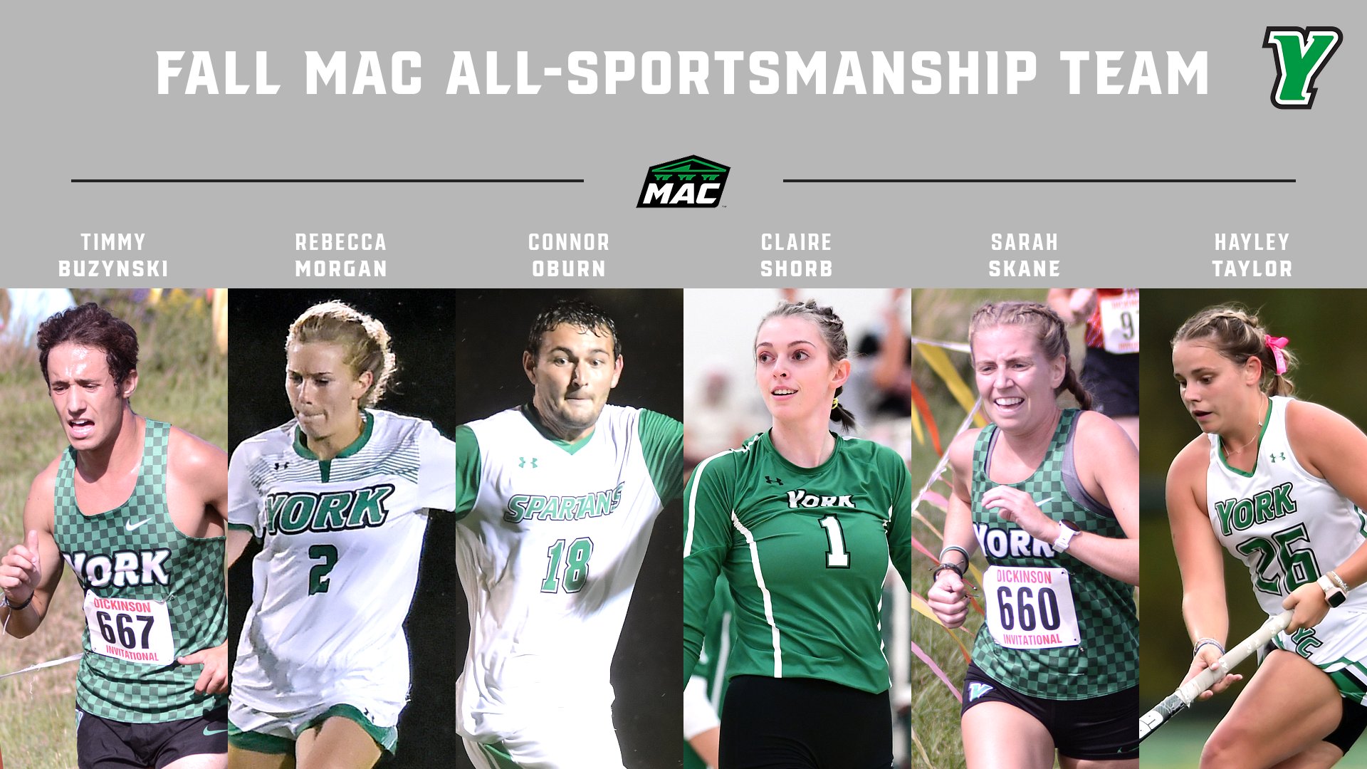 Six Spartans Honored on MAC Fall All-Sportsmanship Team - York College ...