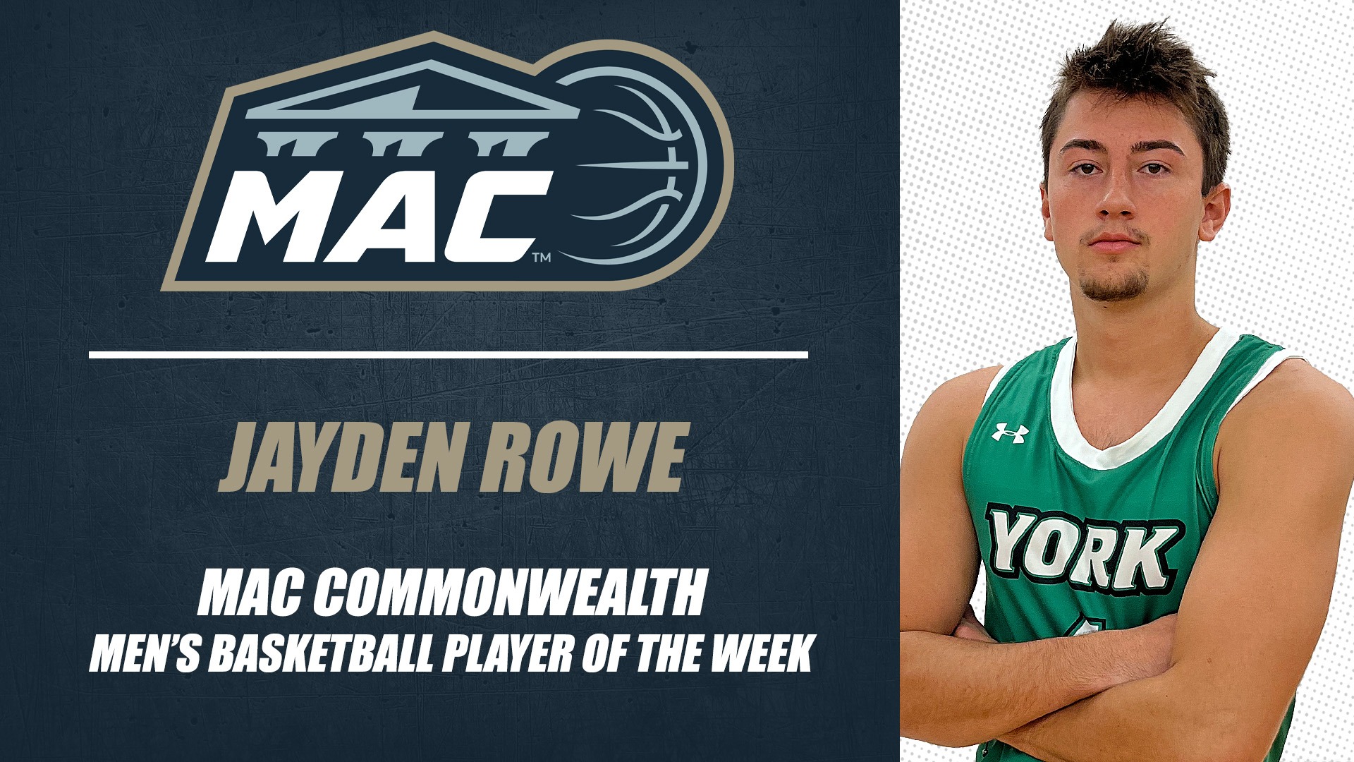 Rowe Tabbed Commonwealth Player of the Week - York College of Pennsylvania