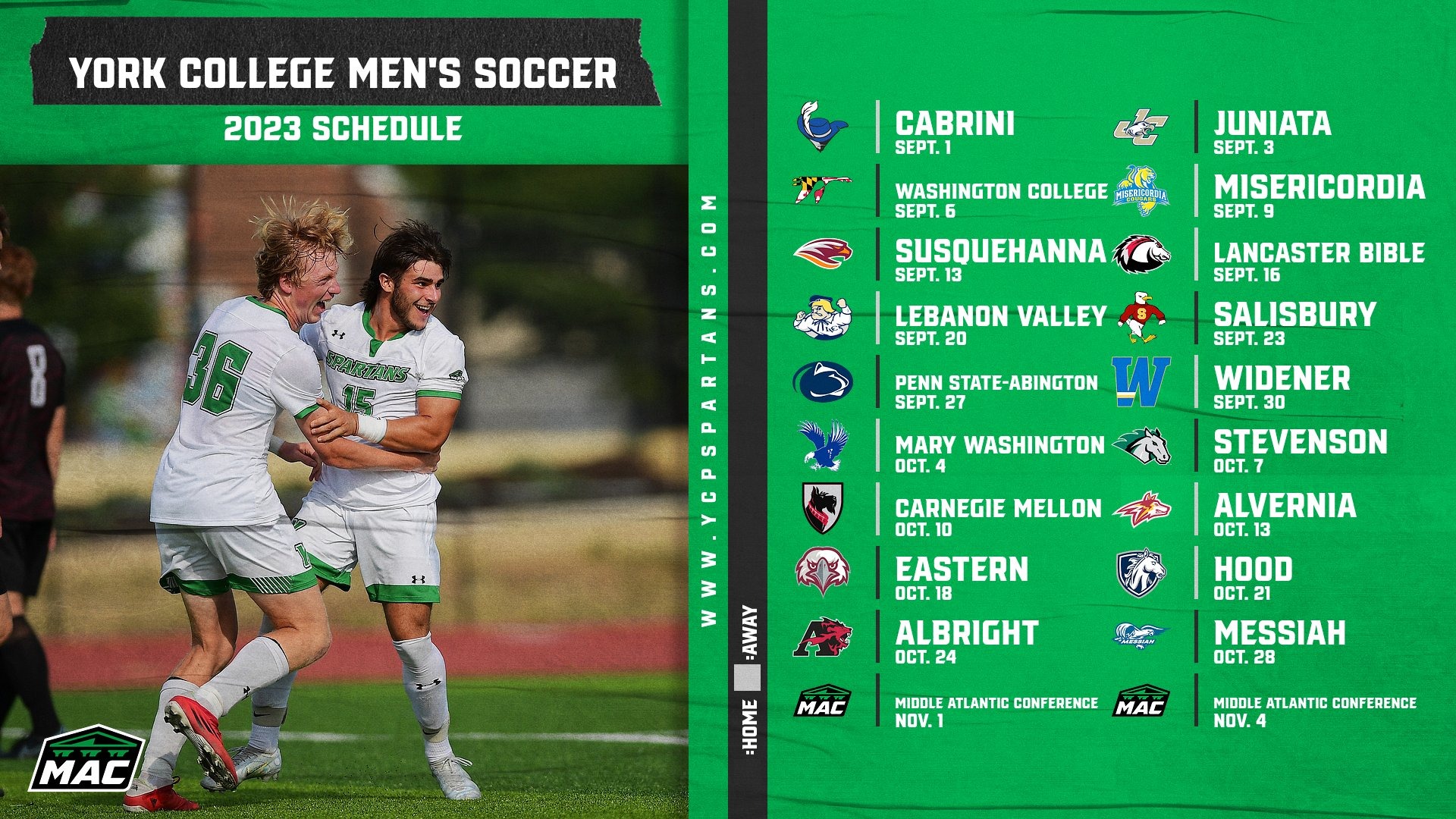 Men's Soccer 2023 Schedule Preview - York College of Pennsylvania