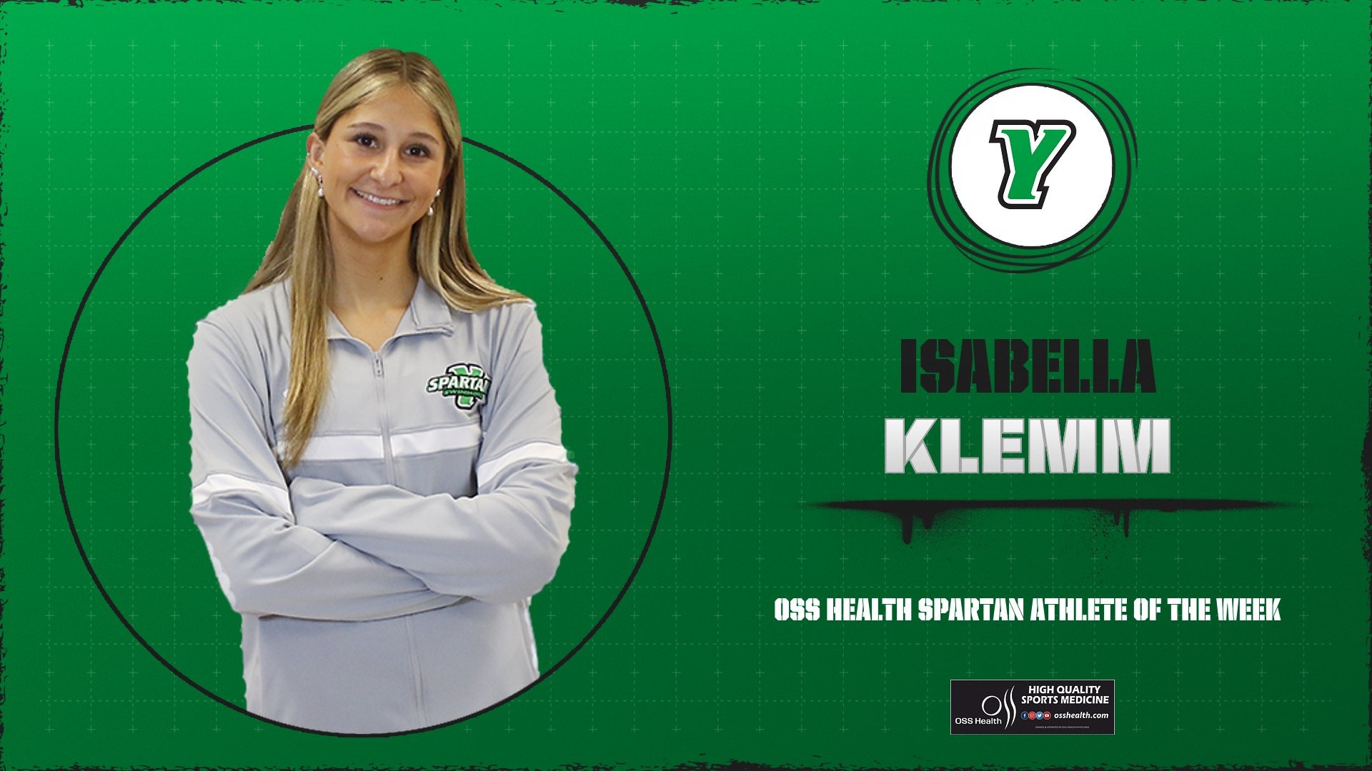 Klemm Named the OSS Health Spartan Athlete of the Week - York College ...