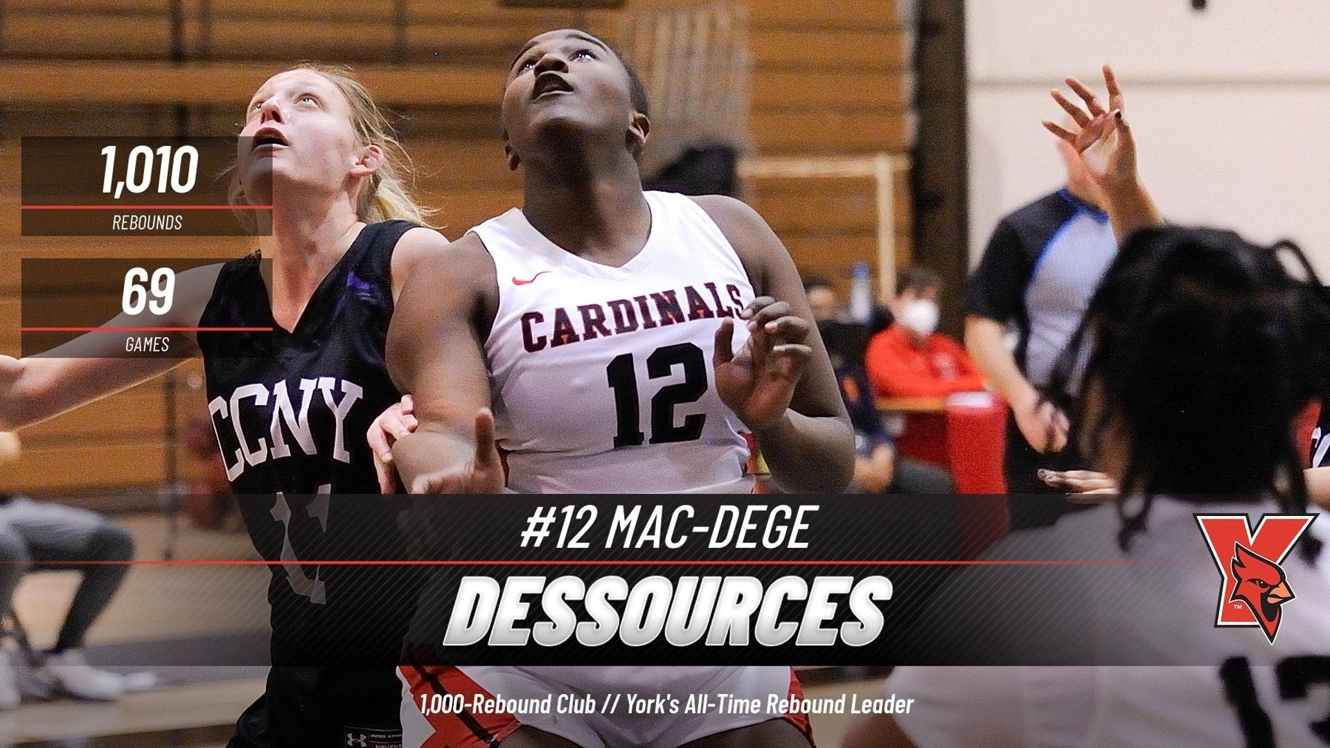 Dessources grabs 1,000th rebound to pace Women’s Basketball to victory at Sarah Lawrence - York ...